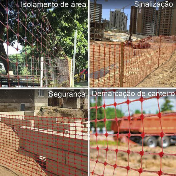 Tela Tapume Sinalização Laranja Altura 1,20m - 1,2x10m